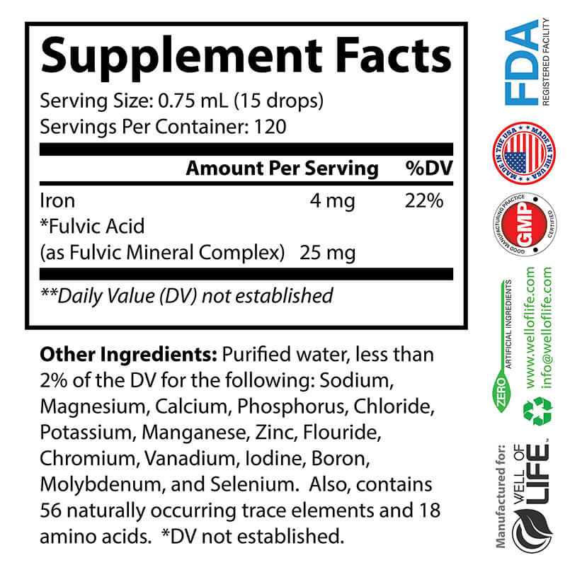 Fulvic Minerals Supplement: Herbal Detoxification & Stress Relief