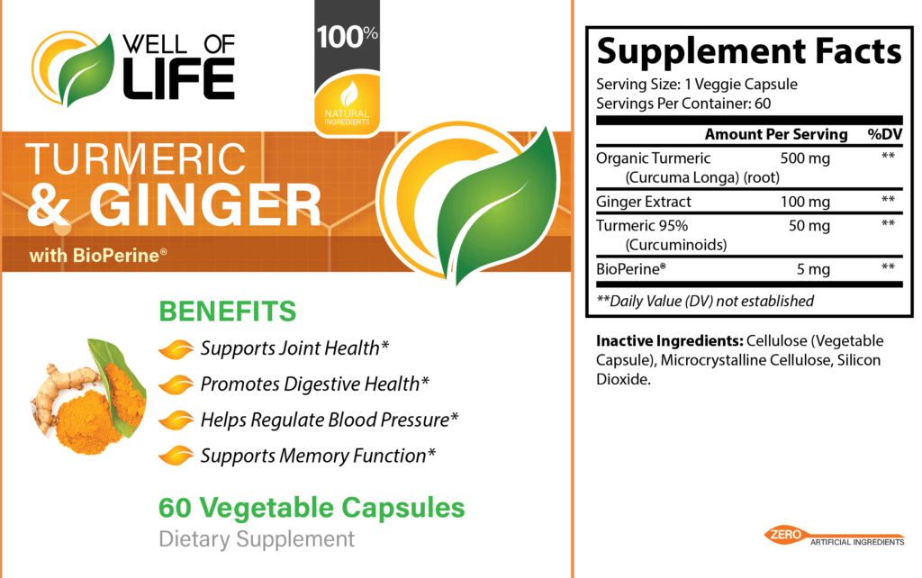 Organic Turmeric With Ginger And Bioperine ⋆ Well Of Life™
